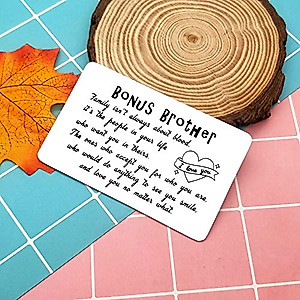 Step Brother Wallet Card from Sister,Brother-in-law Gifts Bonus Brother Gift Family isn't Always About Blood,Bonus Brother,Stepbrother,Brother in Law,Adopted Brother Valentines Christmas Birthday Gift