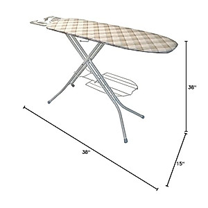 Polder 38 in. H Steel Ironing Board with Iron Rest Pad Included