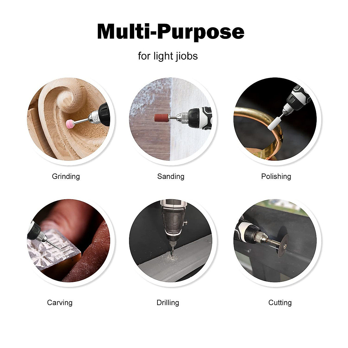 Prostormer Mini Cordless Rotary Tool, 3.7V USB Grinder with 3 Variable Speeds and 50pcs Accessories Kit for Sanding, Polishing, Cutting, Carving and Engraving