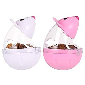 tiopeia 2Pcs Cat Treat Dispenser Toy, Mouse Shape Cat Interactive Toy and Food Dispenser for Pet Increases IQ Interactive & Food Dispensing