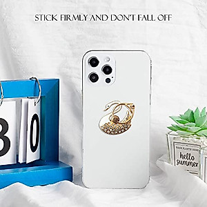 [2 Packs] Swan Glitter Bling Bling Phone Ring Holder, Sparkle Phone Ring Grip Artificial Diamond Stand,Rhinestone Cell Finger Ring for Phones,Pad