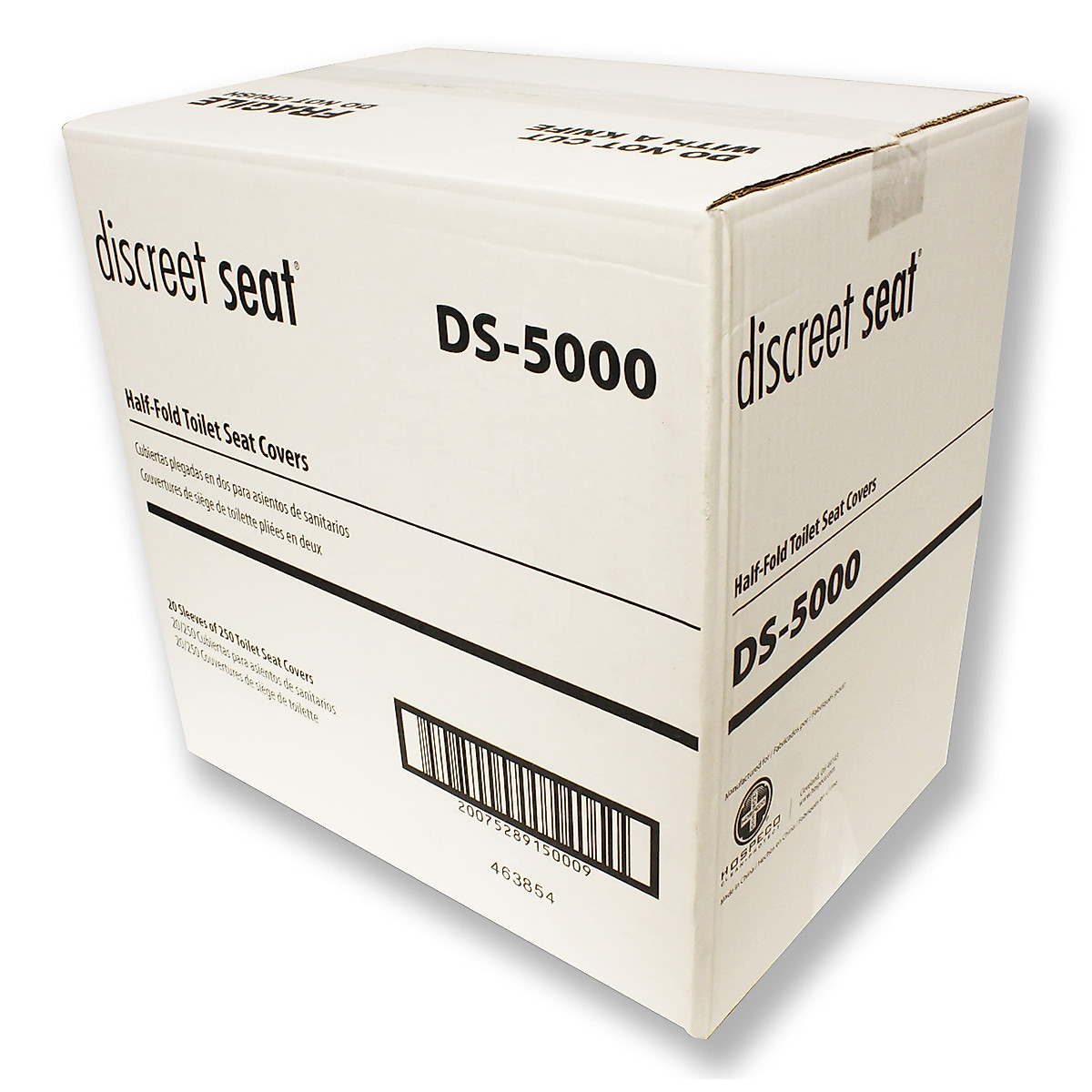 HOSPECO Discreet Seat Half-Fold Toilet Seat Covers, 14.25 X 16.5, White, 250/pack, 20 Packs/carton