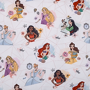 Disney Princess Bold As Ever Pink, Lavender, and Yellow Belle, Cinderella, Mulan, Ariel, Moana and Rapunzel Deluxe Easy Fold Toddler Nap Mat