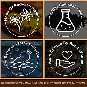 NAQSH Backflow Incense Cones for Waterfall Natural Scented Long Lasting Aroma for Positivity Yoga-Meditation (8 Cones Each Total 80 Cones)