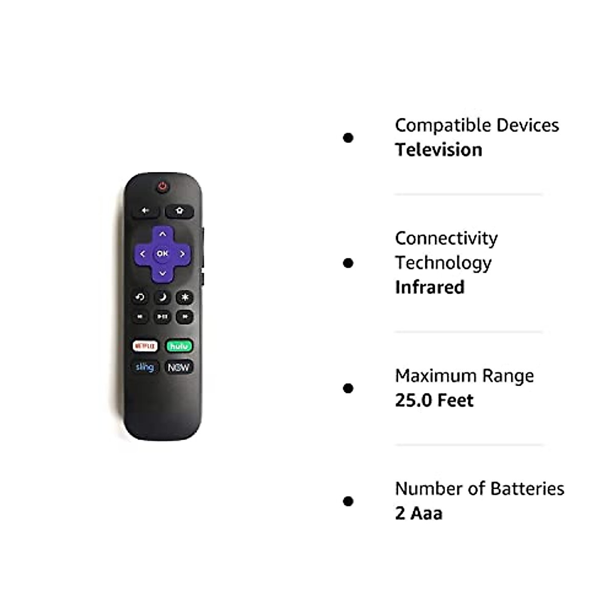 Hisense Roku TV Remote w/Volume Control & TV Power Button for All Hisense Roku built-in TV❌ NOT FOR other brand Roku TV ❌NOT FOR Roku Player (box) ❌NOT FOR Roku Stick!!