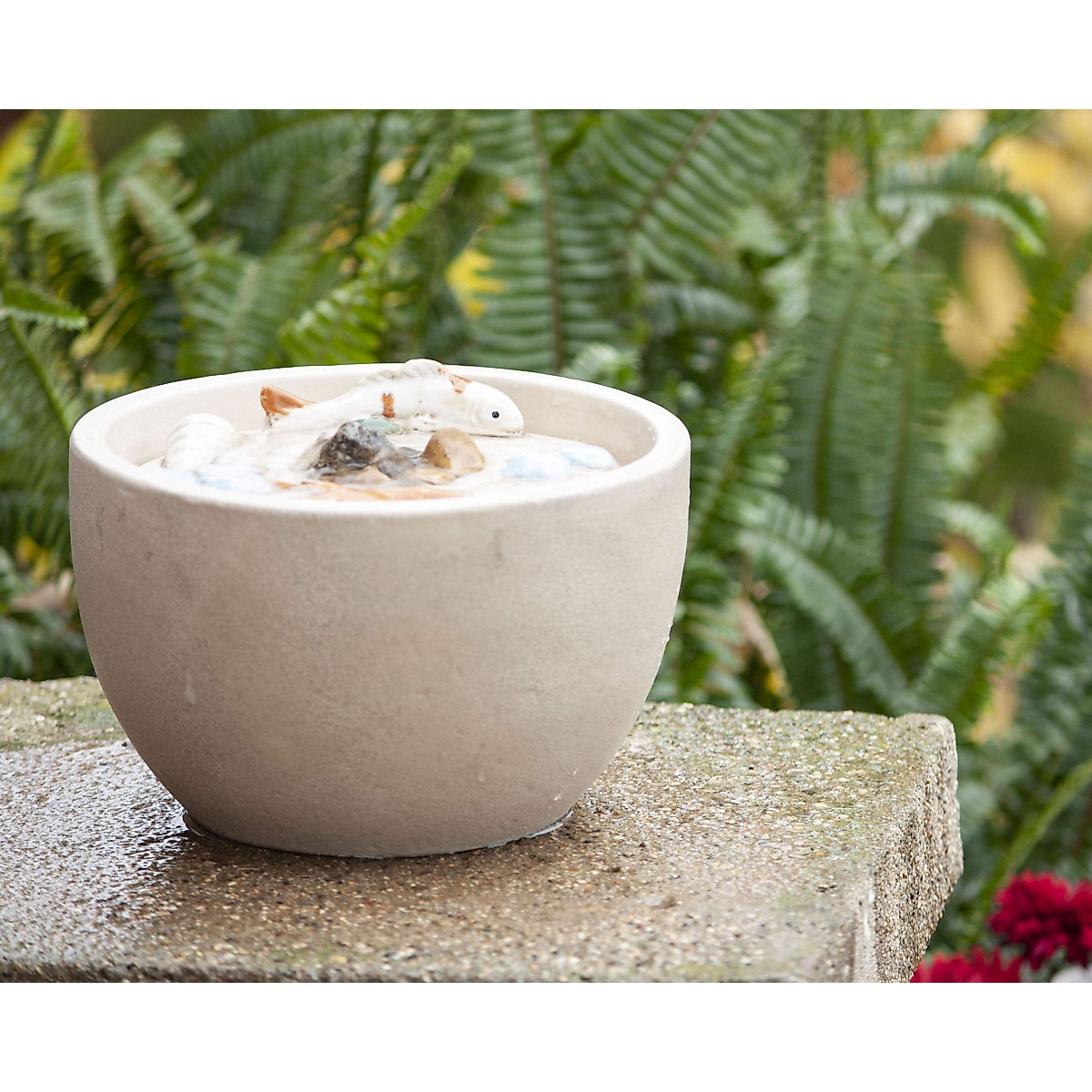 Foreside Home and Garden Multicolor Tidepool Ceramic Indoor Water Fountain with Pump