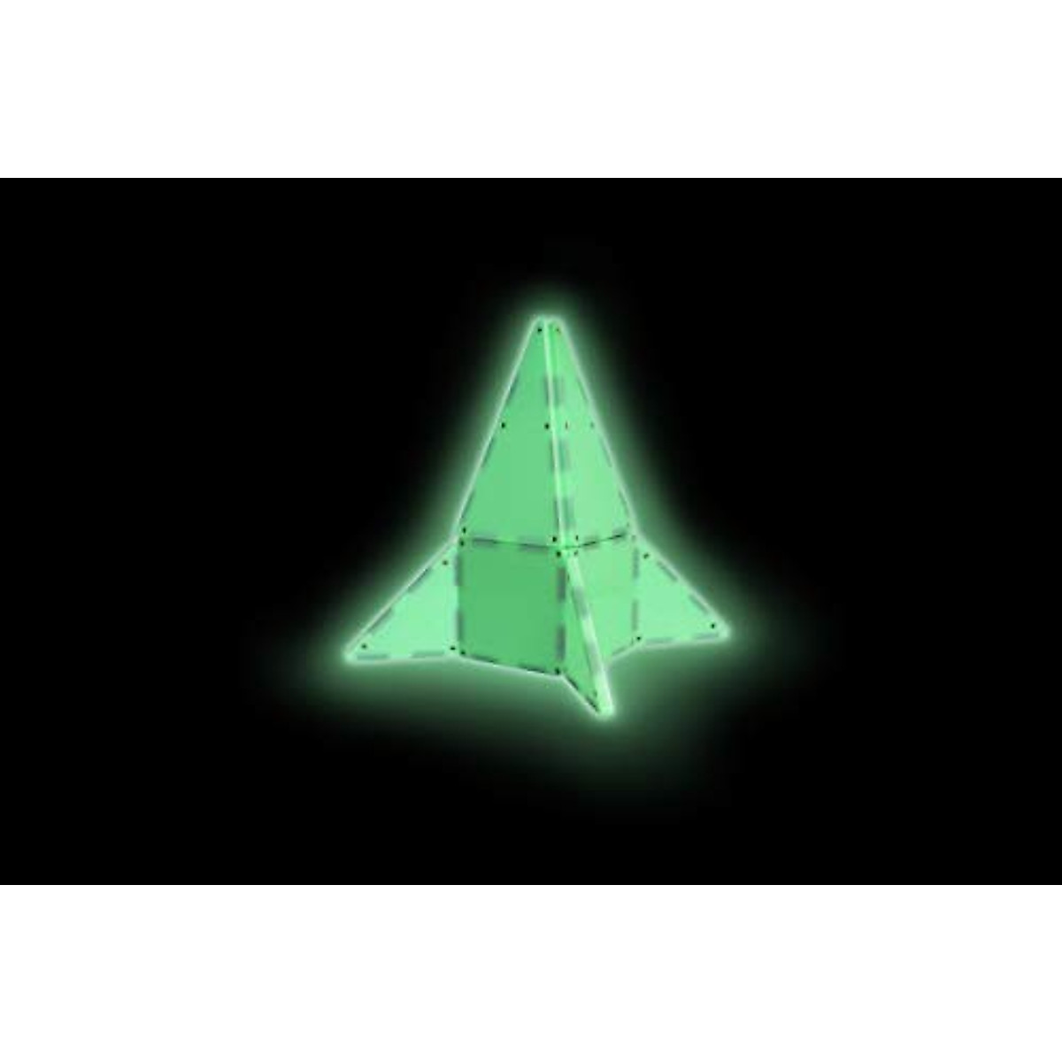 Magna-Tiles Glow In The Dark Set, The Original Magnetic Building Tiles For Creative Open-Ended Play, Educational Toys For Children Ages 3 Years + (16 Pieces + LED Light Included)