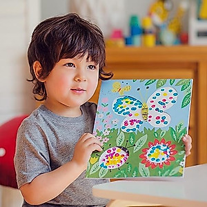 DJECO Dot Painting for Toddlers - Mess-Free Painting Kit - Coloring Starter Kit, Sensory Toys, Non-Stain, Washable Paint Kit w/Reusable Cards, & 4 Foam Markers, Art & Crafts for Kids 18 Months+