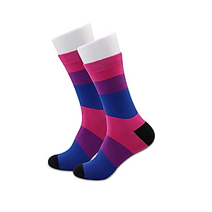 JXGZSO 2 Pairs Bisexual Socks Bisexual Pride Flag Bi Pride Apparel LGBTQ Socks Queer Pride Clothing Bisexual Gift (3.0 Bisexual Socks)