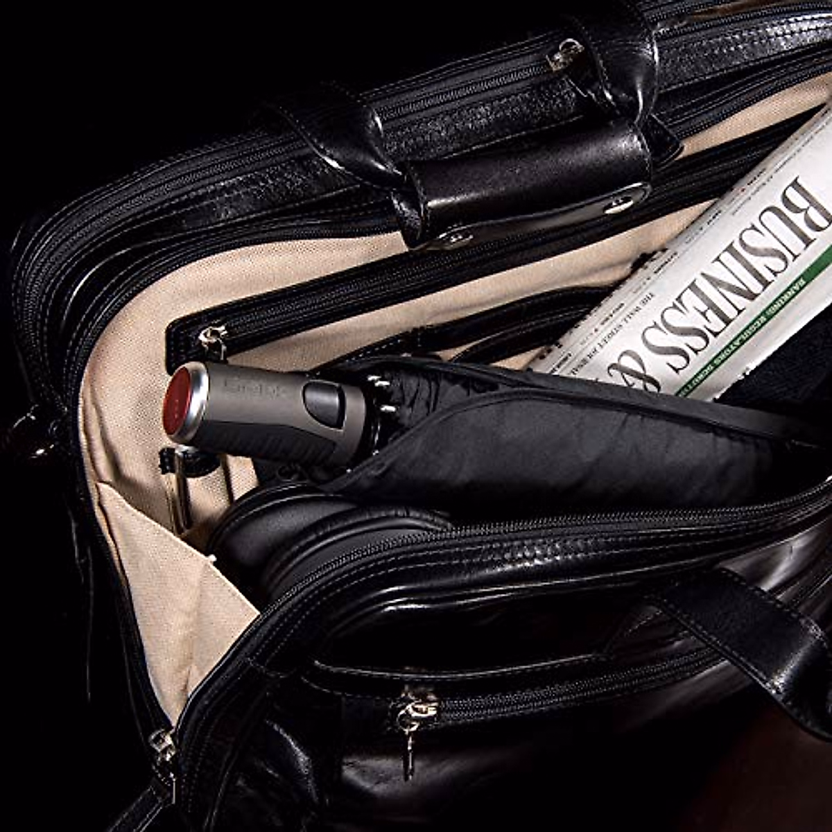 LifeTek Windproof Travel Umbrella - Compact, Automatic, Wind Resistant, Strong and Portable - Small Folding Backpack Umbrella for Rain perfect for Car, Purse, Women and Men - FX1 45 inch Black