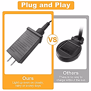 OHIJOY Swaying Garden Lights with Built-in Motor, 4pcs Firefly Lights Outdoor IP65 Waterproof, LED Garden Decorative Lights for Pathway Yard Patio - Warm Yellow