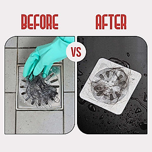 Generic Tress Trap - Disposable Drain Mesh Stickers, Hair Catcher for Bathroom & Bathtub - Sink Drain Strainer, Bathtub Hair Catcher for Drain, Easy to Use & Replace Shower Hair Drain Catcher (80)