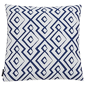 Safavieh Home Collection Lansana Indoor/Outdoor Modern Geometric Navy Blue 18-inch Square Decorative Accent Insert Throw Pillow, 1'6"