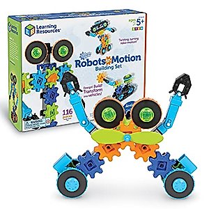 Learning Resources Gears! Gears! Gears! Robots in Motion Building Set - 116 Pieces, Ages 5+, Robot Toy, STEM Toys for Kids, Robots for Kids