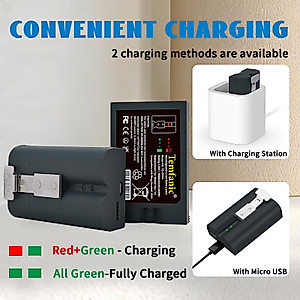 Temfanic Rechargeable Lithium-Ion Ring V4 Battery Compatible with Ring Video Doorbell 4/3/2 Stick Up Cam Battery (2nd and 3rd Gen) 3.65V 6040mAh high Capacity 1-Pack