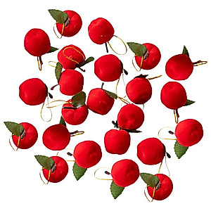 Artibetter Shatterproof Christmas Tree Baubles, Christmas Tree Pendant Foam Red Apple Decoration Christmas Apple Ornament Apple Shaped Hanging Xmas Tree Decor 60Pcs 2cm