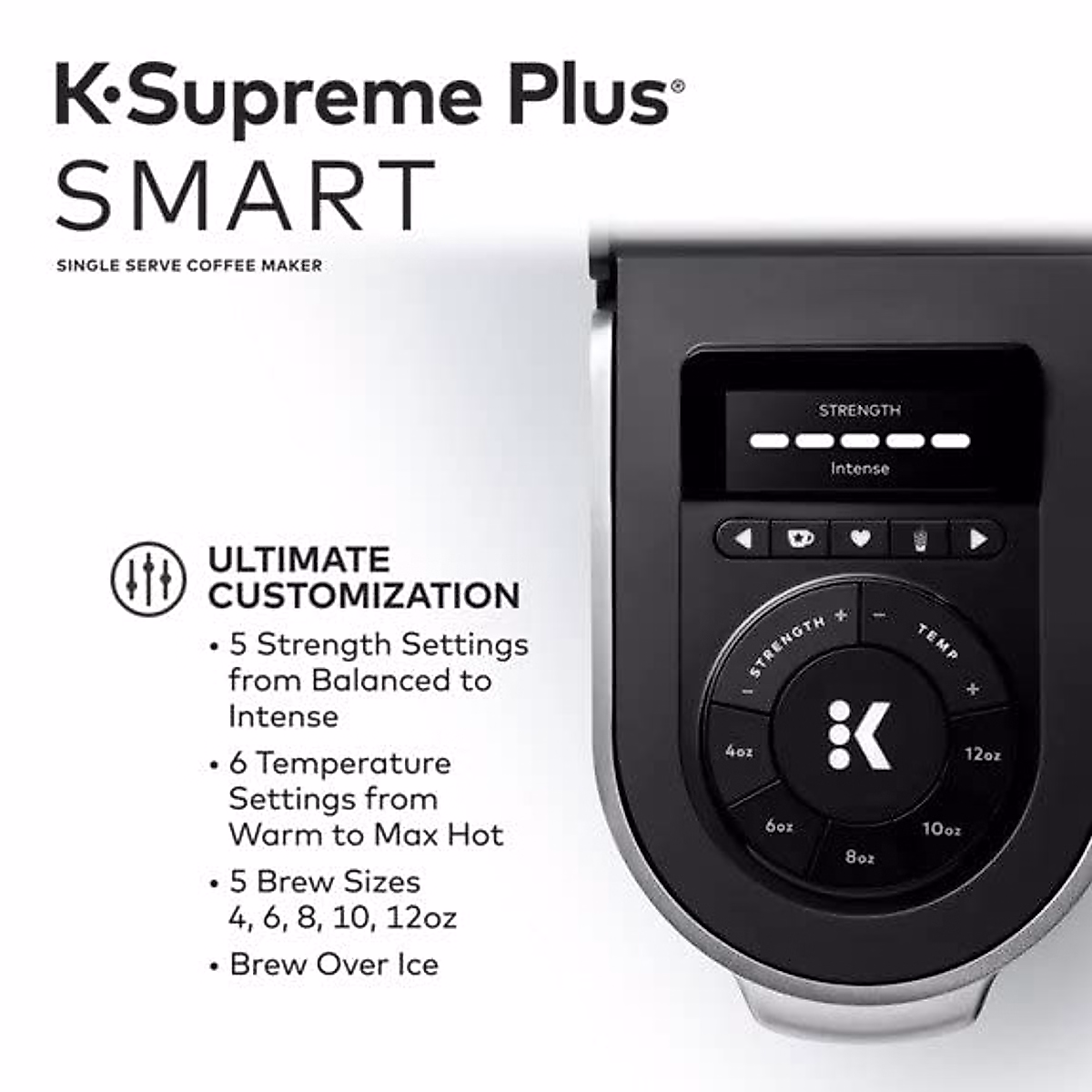 Keurig Supreme Plus Smart Single Serve K-Cup Pod Coffee Maker, 78 oz removable water reservoir, Stainless