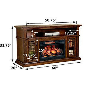 ChimneyFree Wallace Infrared Electric Fireplace Entertainment Center in Empire Cherry - 26MM1264-EPC