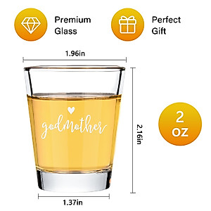 DAZLUTE Godparents Proposal Gift, 2 OZ Godfather Godmother Shot Glasses Set of 2, Godmother Proposal Gifts, Mother's Day Father's Day Birthday Christmas Baptism Gifts for Godparents from Godchild