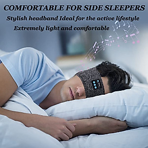 Sleep Headphones Bluetooth Headband Wireless Sports Earphones, Sleeping Headphone with Ultra-Thin HD Stereo Speakers Long Time Play Headset for Side Sleepers Workout Running Yoga Travel Gifts