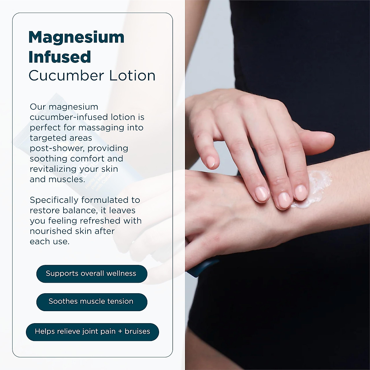 Abundant Natural Health MAG I.C. Magnesium Lotion Infused with Cucumber for Fast Relief, Soothes and Relaxes Muscles, Effective and Quick Absorption, Fragrance-Free, 90mL