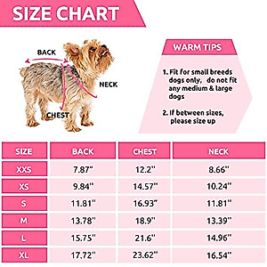 ASENKU Dog Puffer Coat, Reflective Dog Jacket Dog Winter Hoodie, Dog Clothes for Small Medium Dogs, Puppy Waterproof Outdoor Pajamas with D-Ring (Pink, M)
