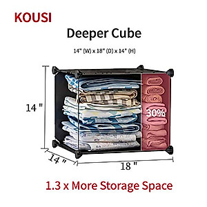KOUSI Large Cube Storage -14"x18" Depth (25 Cubes) Organizer Shelves Clothes Dresser Closet Storage Organizer Cabinet Shelving Bookshelf Toy Organizer,70"x18"x70"