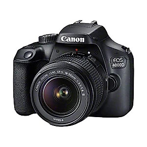 Canon EOS 4000D / Rebel T100 DSLR Camera with 18-55mm Lens, 64GB Memory Card, Case, Photo Software, LPE10 Battery, Flex Tripod, Hand Strap, Memory Wallet, Cleaning Kit (Renewed)