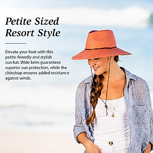 Wallaroo Hat Company Women’s Petite Sanibel Fedora – UPF 50+, Wide Brim, Packable, Adjustable Size for X-Small Crown Sizes – Chic and Sun-Smart Hat for Sports, Travel and Everyday (Camel)