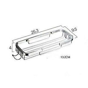 housebest Wall Mounted Brushed Nickel Shower Caddy Bath Organizer Storage Basket Soap Dish Holder Hooks Stainless Steel Shampoo, Conditioner Bathroom Accessories