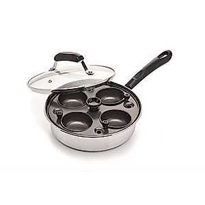 KitchenCraft 4 Egg Poacher Pan, Induction Safe, Carbon Steel, 21 cm