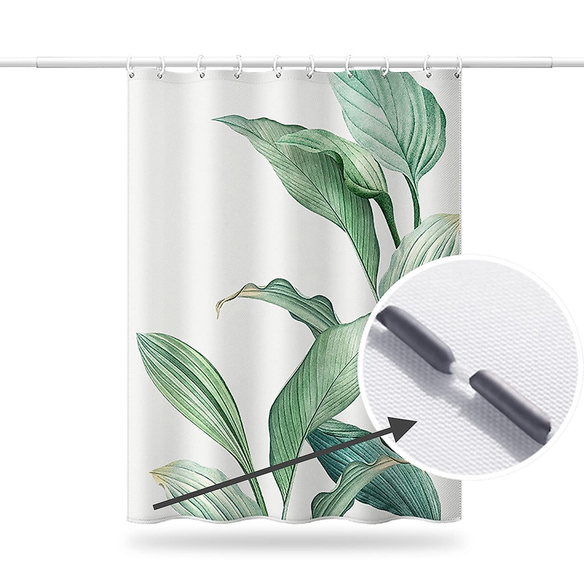 Niidder Floral Shower Curtain, Fabric Shower Curtain White Shower Curtain - 72" W x 72" L with 12 Hooks for Home Hotels Machine Washable Shower Bath Curtain, Waterproof Shower Curtain Lining