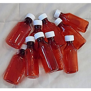 4 Ounce Graduated Oval Amber Plastic Medical Bottle and Cap Package of 25 Pharmaceutical Grade Product