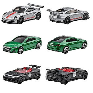 Hot Wheels Themed Multipacks of 6 Toy Cars, 1:64 Scale, Authentic Decos, Popular Castings, Rolling Wheels, Gift for Kids 3 Years Old & Up & Collectors