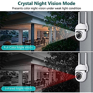 KUNTLEY Outdoor Security Cameras, 2.4GHz & 5G WiFi Cameras for Home Security, 1080P Dome Surveillance Cameras 360° View,2-Way Audio, Security Camera with Motion Detection (2PC)