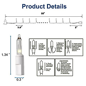 Twinkle Star 2 Pack Christmas Clear Outdoor Lights, White Wire 150-count Lights 120V UL Certified Incandescent Mini String Light, Connectable for Xmas Tree Home Patio Holiday Party Garden Decorations