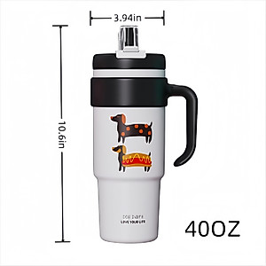 IRNATO Family Size Thermos Mug 316 Stainless Steel With Handle, Leak-proof, Can Be Freely Matched With Family Combinations, Cute Pet Logo, Easy To Carry, Full Of Flowers And Cute Pets12OZ,20OZ,40OZ