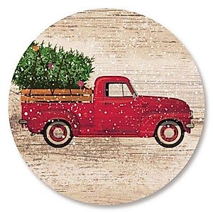 Red Truck Christmas Envelope Seals - Set of 72 Holiday Envelope Stickers