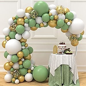 JOYYPOP 129pcs Sage Green Balloon Garland Arch Kit Different Size 18 12 5 Inch Olive Green Balloon Arch Kit for Baby Shower Wedding Birthday Party Decorations