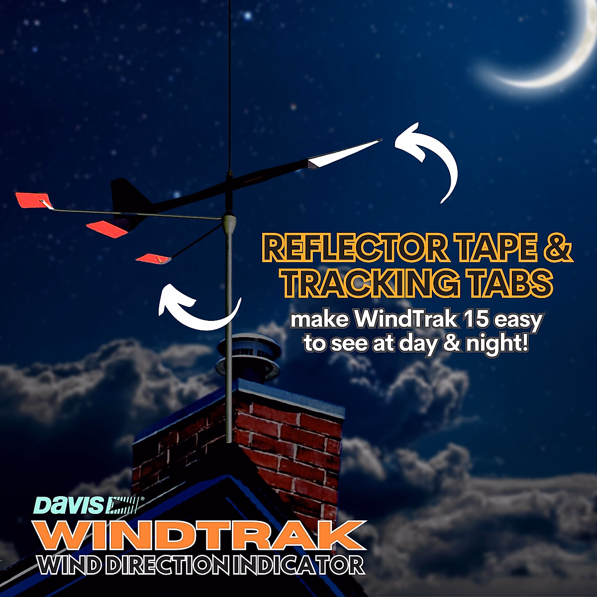 Davis WindTrak 15 Wind Vane Bundle for Sailing with J-Base Mount for Side, Top or Side Mounting (2 Items) - Wind Vane with Sapphire Jewel Suspension - Ideal Sailing Wind Indicator and Mount