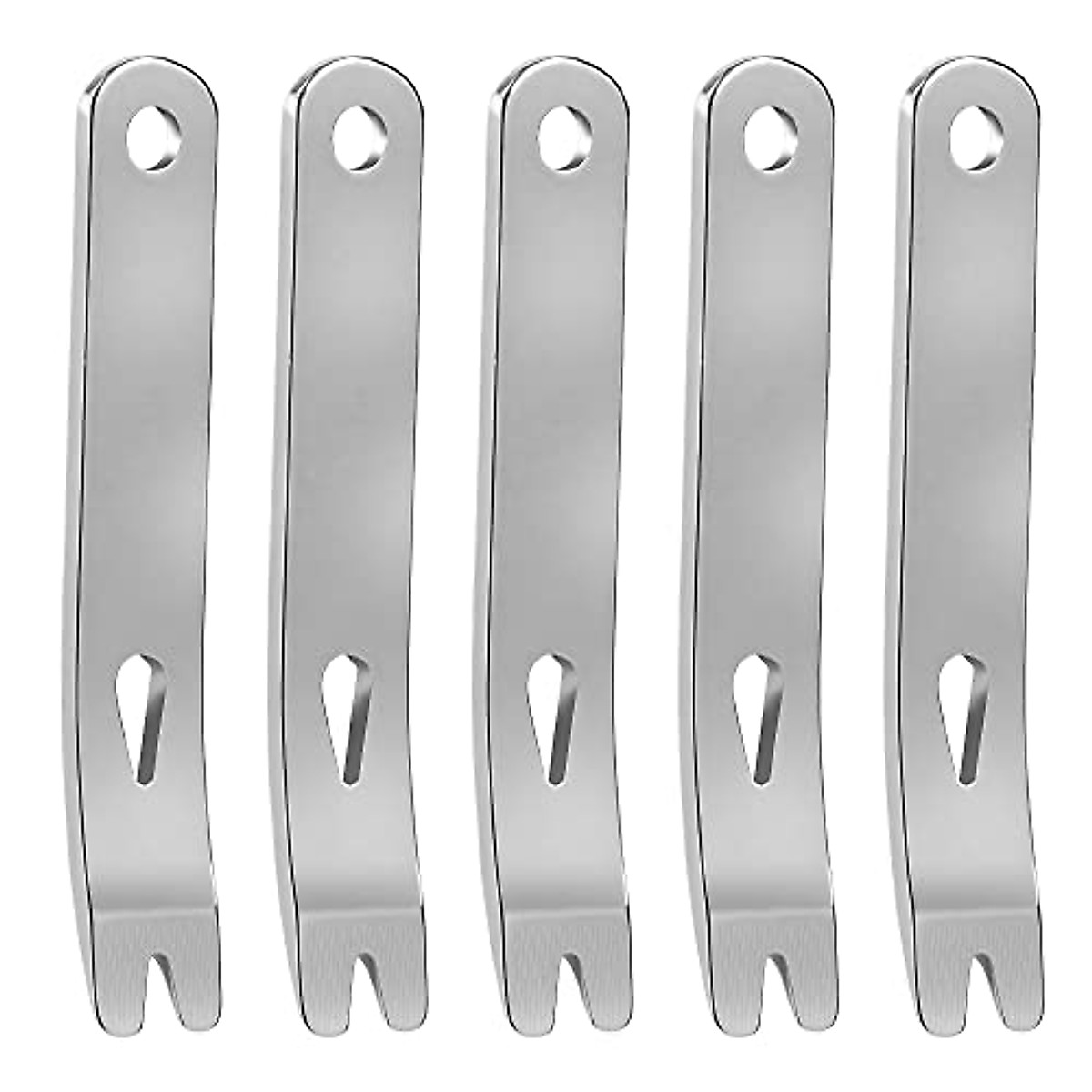 RONRONS 5 Pack Mini Stainless Steel Pocket Pry Bar Crowbar Multifunction EDC Tool Survival Opener