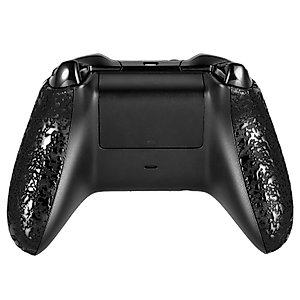 eXtremeRate Textured Blue Back Panels, Comfortable Non-Slip Side Rails, 3D Splashing Handles, Game Improvement Replacement Parts for Xbox One Standard Controller Model 1537/1697