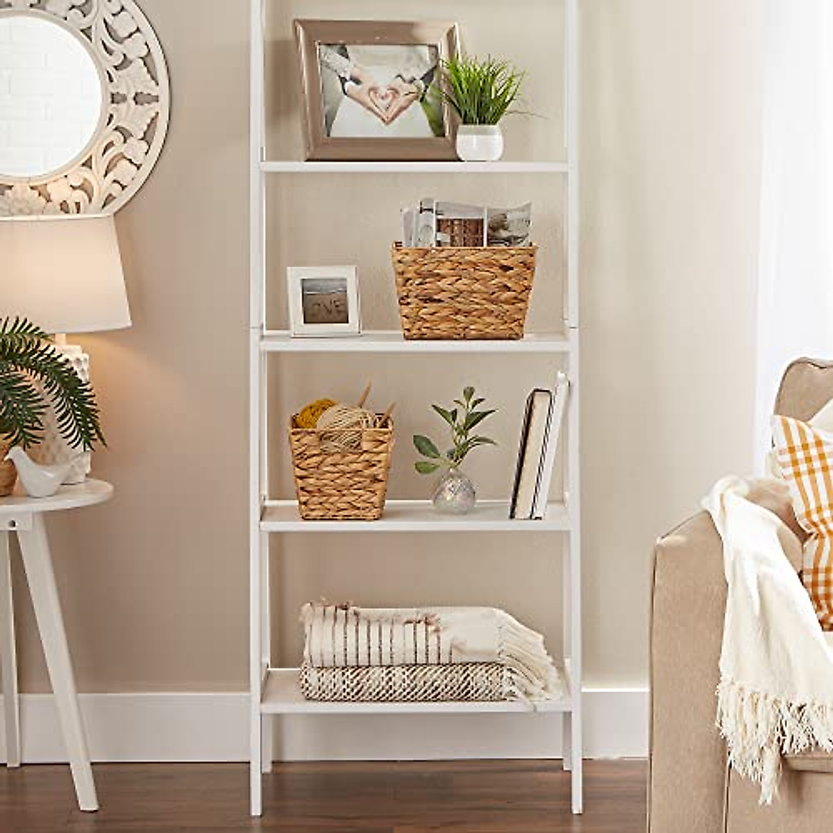 DII Z02006 Natural Water Hyacinth Storage Basket with Handles,Set of 2 Medium