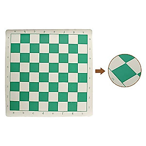 HOLYKING 20" Tournament Travel Chess Sets Roll Up, Beginner Portable Vinyl Chess Board Game Set in Carry Tube, Family Games for Kids Adults -Forest Green