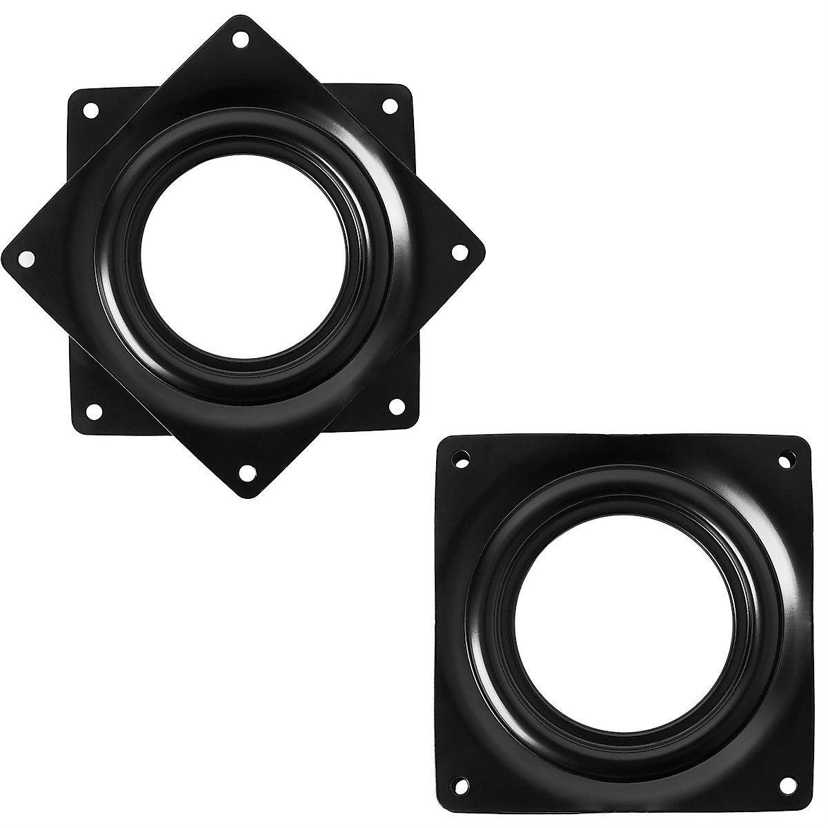 DMSTECH 2 Pack 4" Lazy Susan Turntable (Black) 300-lb Steel Ball Bearing Rotating Tray Strong Sturdy Table Cabinet Low Profile for 360˚ Chair and Door, Kitchen, Craft Project, Makeup Holder, Monitor