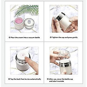 Airless Pump Jar Airless Pump Bottle Cream Jar Vacuum Bottle Dispenser with Pump Vacuum Moisturizer Jar Refillable Travel Cream Empty Bottle Lotion Pump Containers Cosmetic Jar Empty Cream Cans