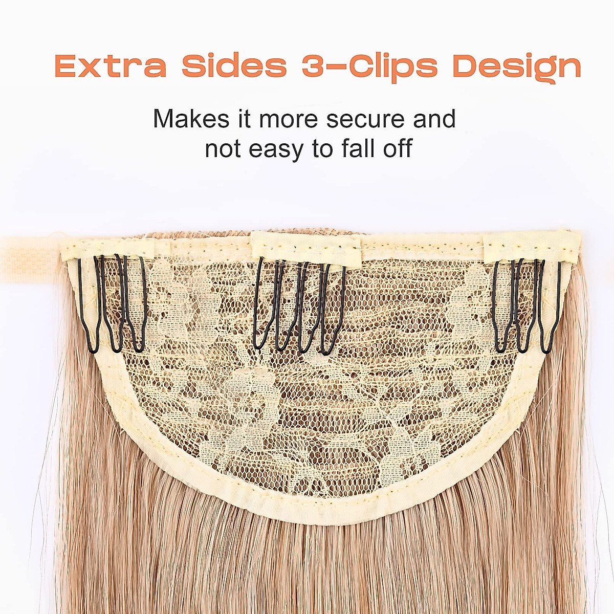 SEIKEA Long Ponytail Extension Straight Wrap Around Clip in Ponytail Hair Extensions Natural Soft Synthetic Hairpiece for Women 35 Inch Dark Ash Blonde with Highlights