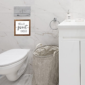 Hello Sweet Cheeks Sign - Farmhouse Bathroom Decor Sign, Cute Guest Bathroom Wall Art Home Accent, Rustic Farmhouse Decor for Home, Modern Farmhouse Sign for Bathroom Toilet Decoration 12 Inch