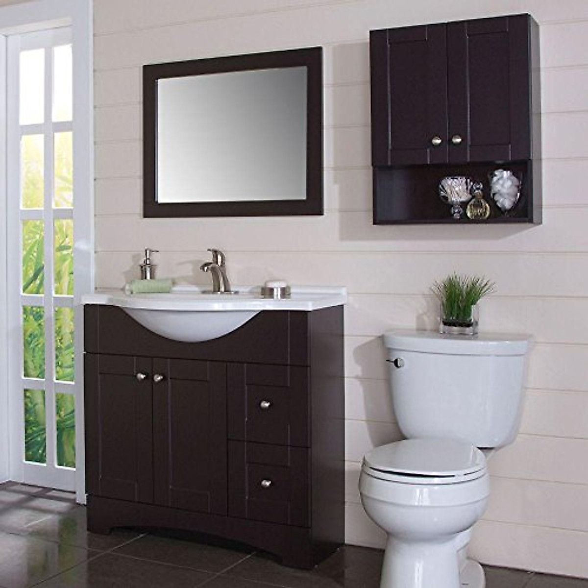 Glacier Bay Over Toilet Storage Cabinet in Espresso