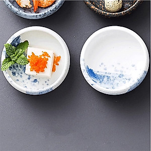 TOOSII Snack Bowls Japanese Ceramic Dipping Plate 4oz Porcelain Bowl Soy Sauce Dish Dessert Soup Side Dish Salad Cereal Dish Dinnerware (Color : C)